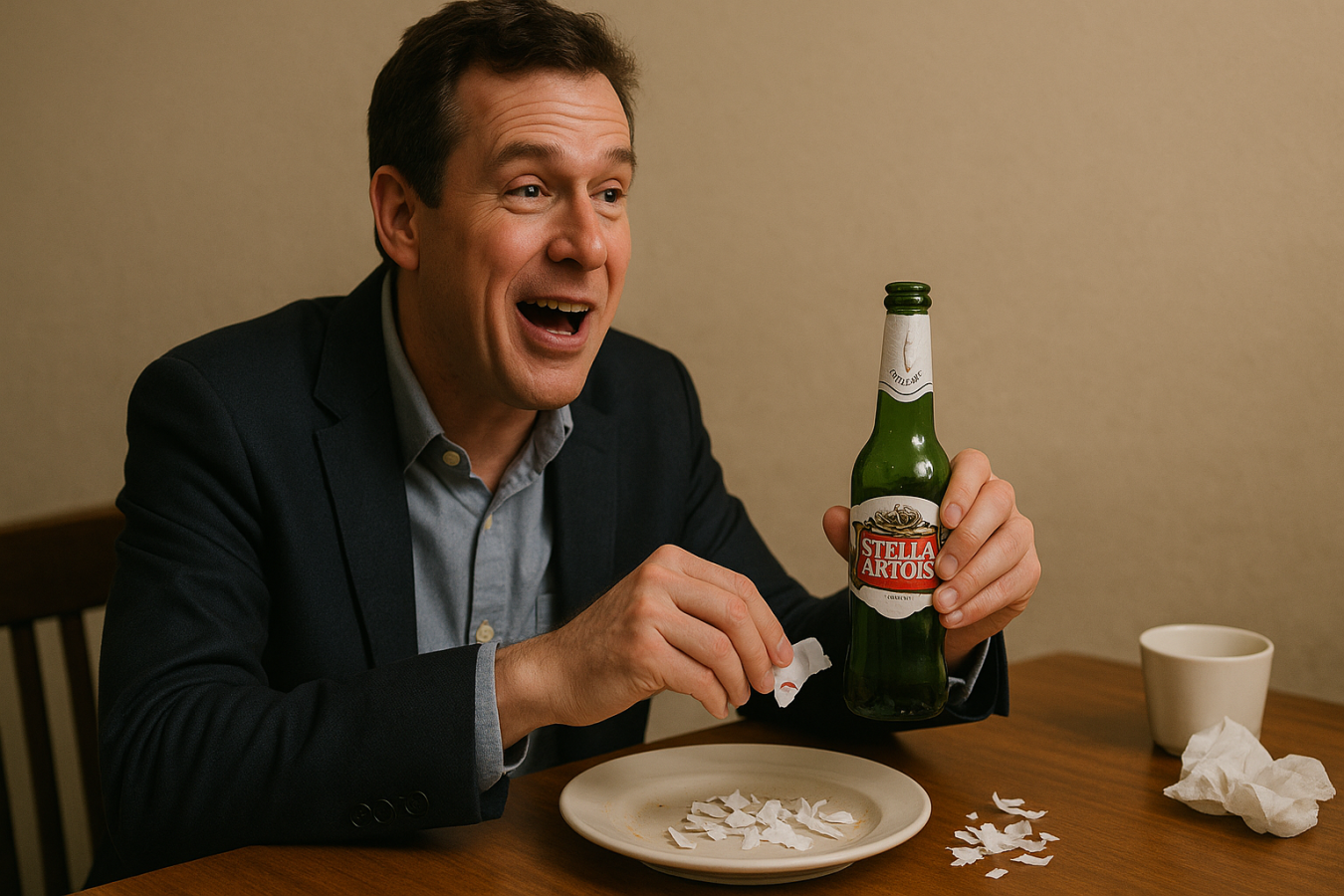 People who nervously peel (absolutely destroy) labels off bottles ...